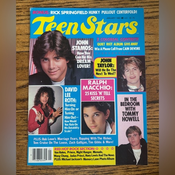 Vintage | Other | Teen Stars Magazine January 985 Rick Springfield ...